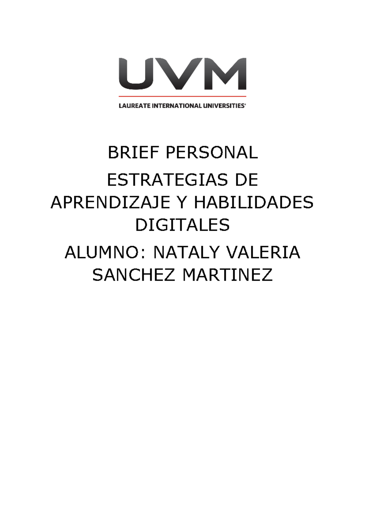 Brief Personal-Estrategias - BRIEF PERSONAL ESTRATEGIAS DE APRENDIZAJE ...