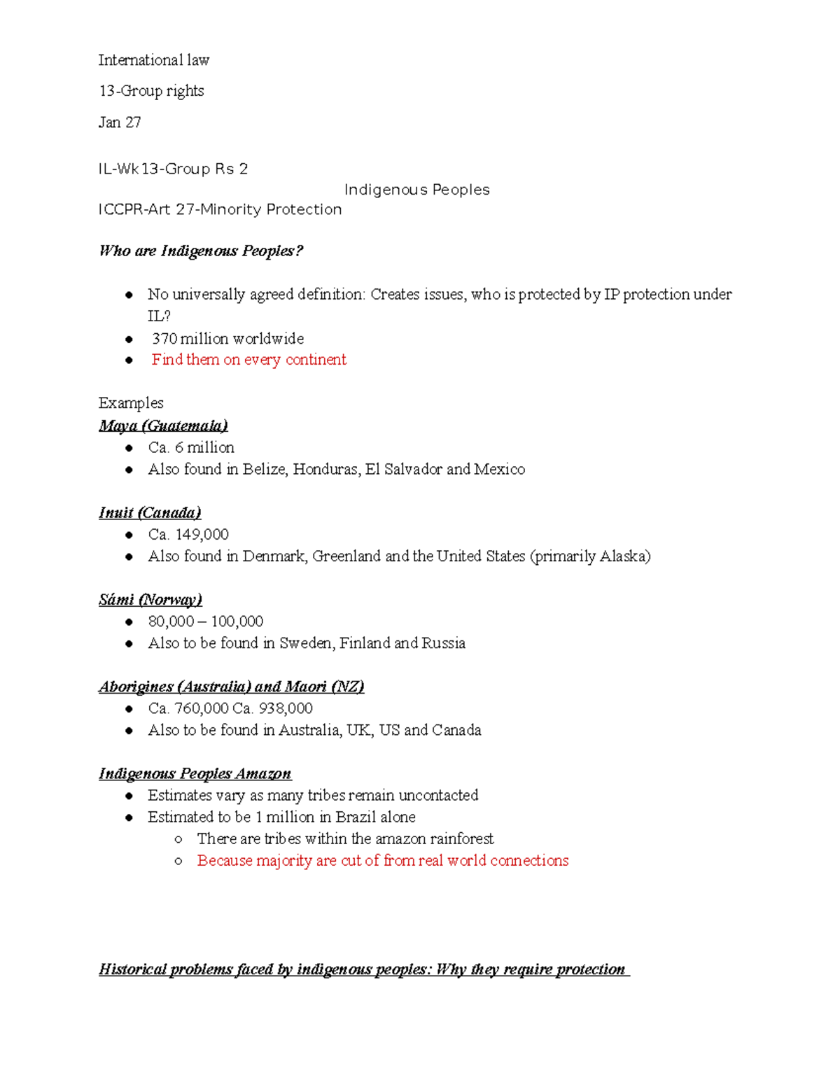 Rights of Indigenous People - 13-Group rights Jan 27 IL-Wk13-Group Rs 2 ...