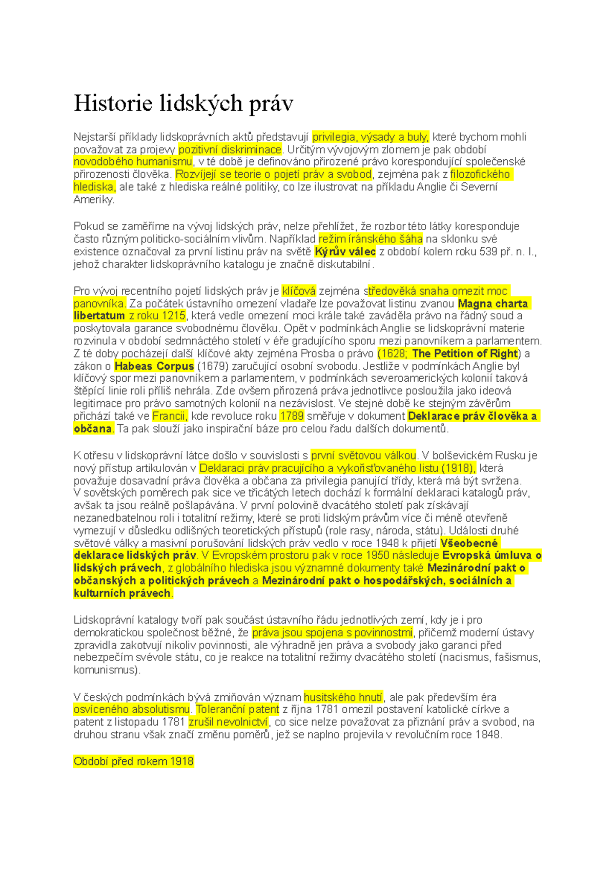 Historie lidských práv - Historie lidských práv Nejstarší příklady ...