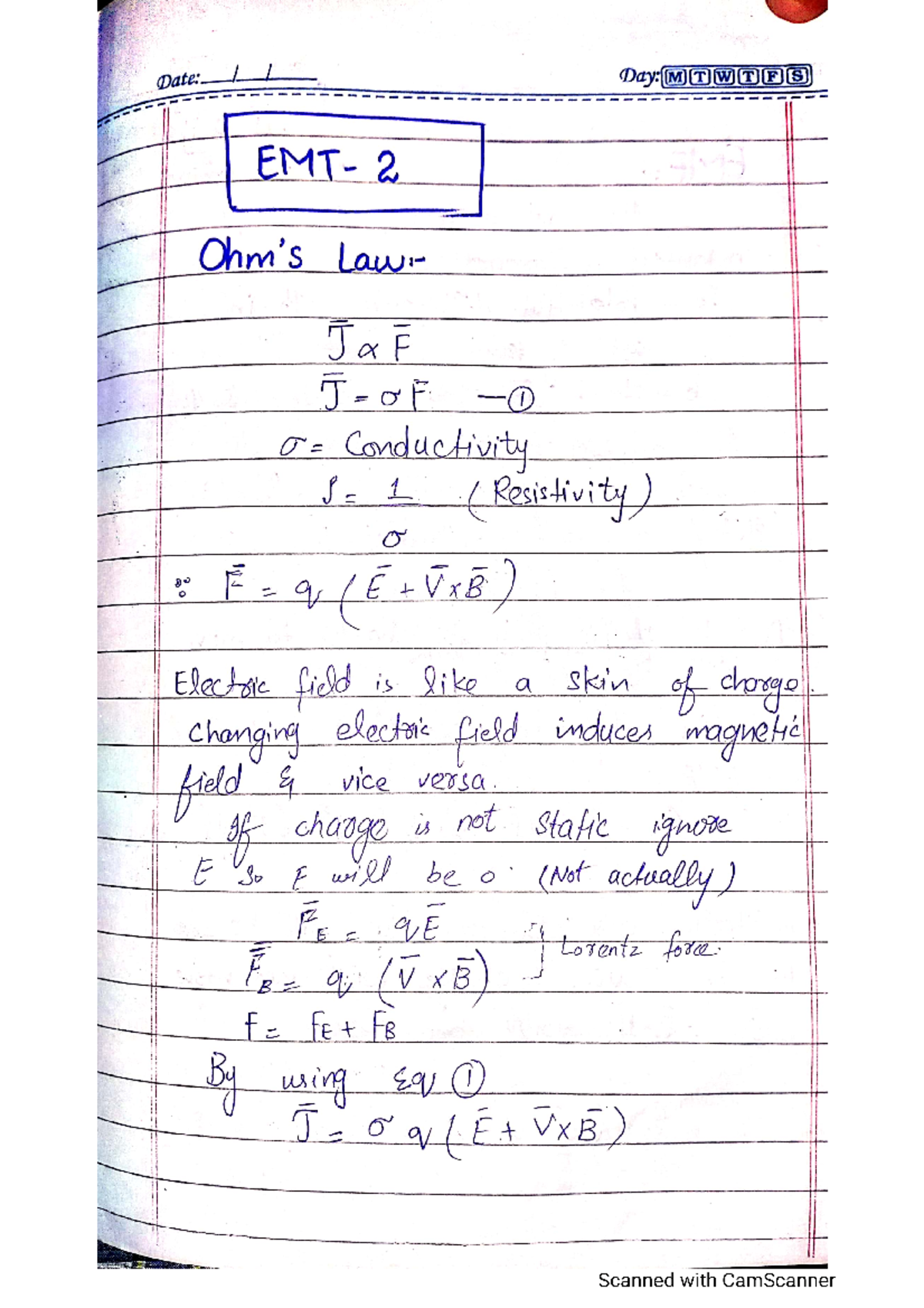 EMT Complete - Important lectures - Electromagnetic theory 2 - Studocu