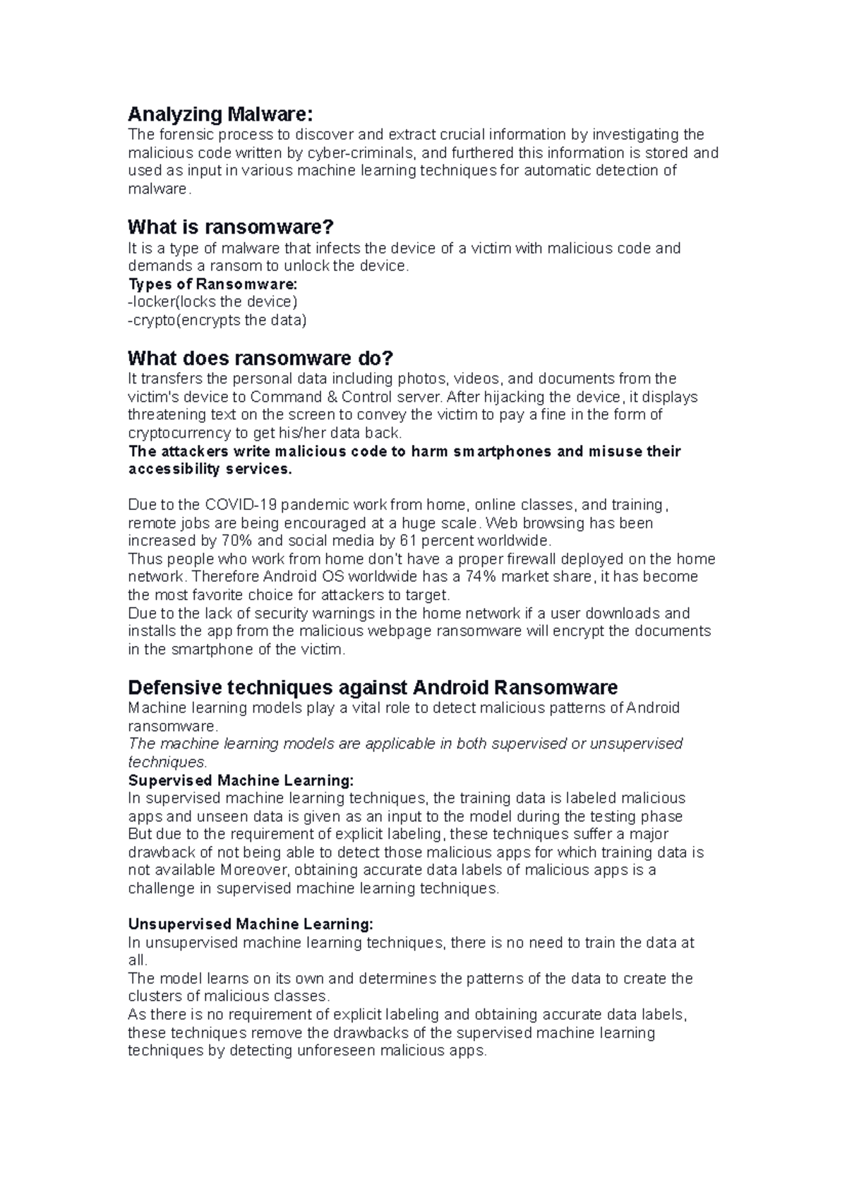 ML Summary(Analyzing Malware),Types of Ransomware - Artificial ...