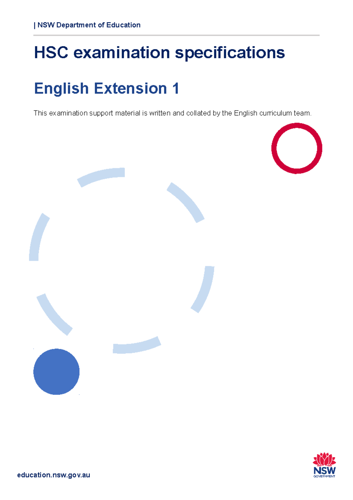 English extension 1 s6 hsc exam specifications - | NSW Department of ...