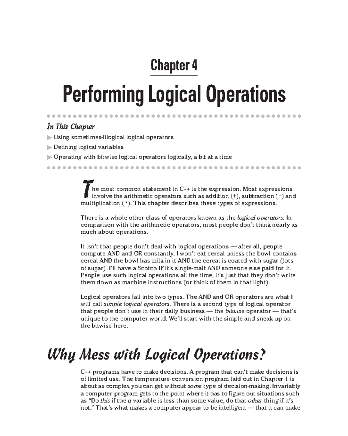 Chapter 04 - Performing Logical Operations - Chapter 4 Performing ...