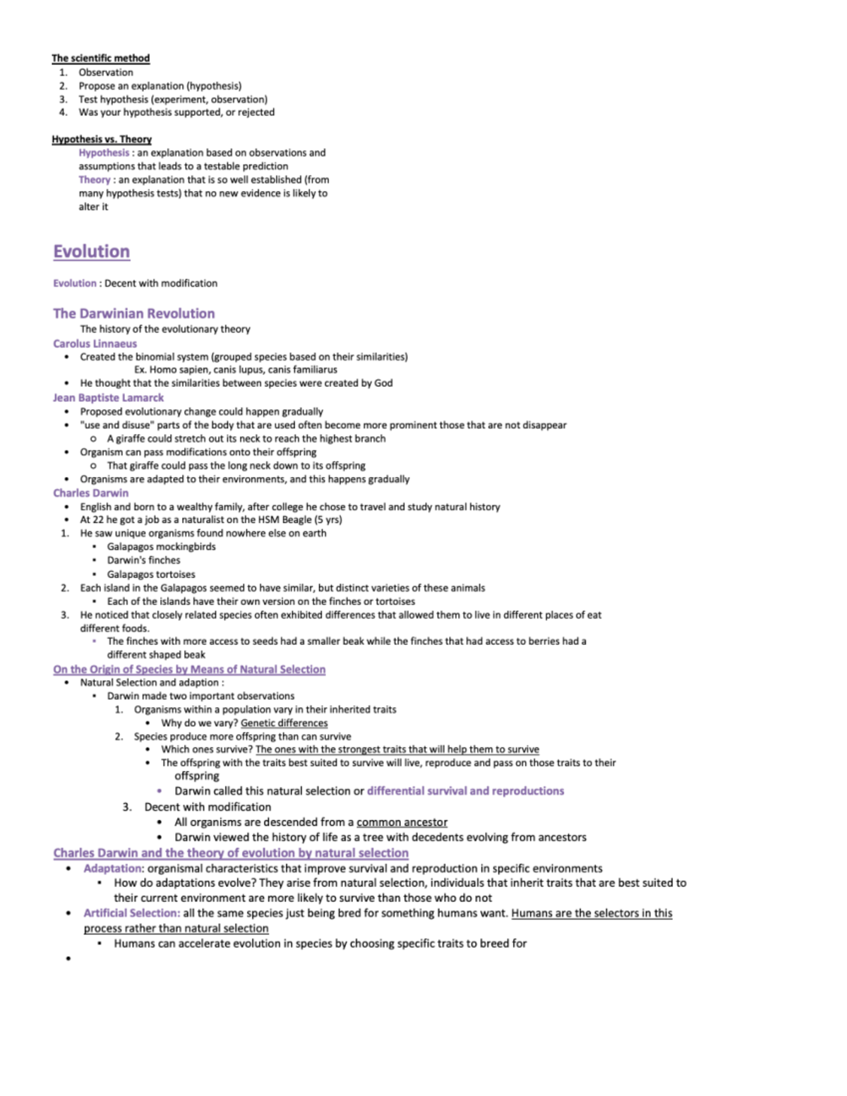 Lecture 1 notes - BIOL 141 - Studocu
