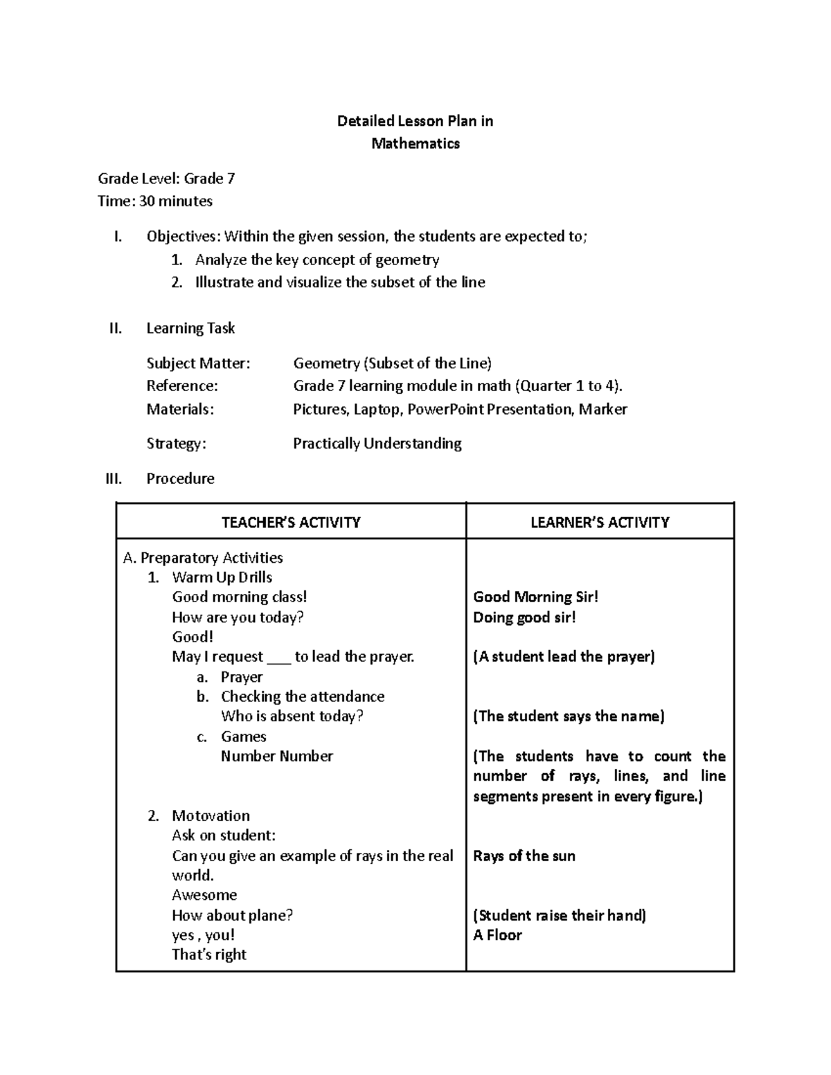 DLP IN MATH Profed 11 - A Detailed Lesson Plan in - Detailed Lesson ...