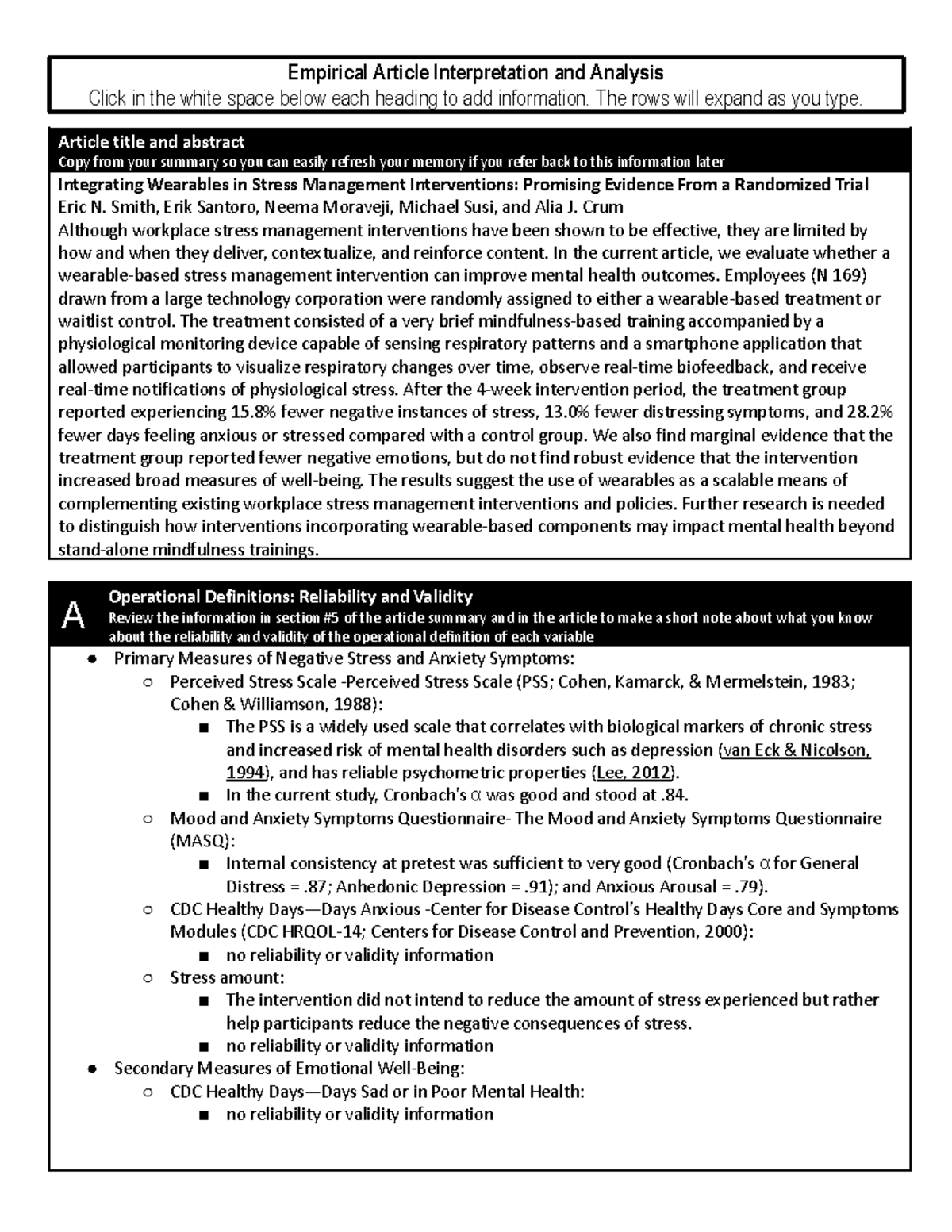 Scholarly Article Analysis Project - Empirical Article Interpretation ...