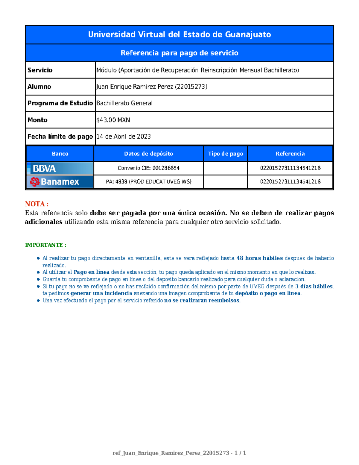 Ref Juan Enrique Ramirez Perez 22015 273 - ref_Juan_Enrique_Ramirez_Perez_22015273 - 1 / 1 - Studocu
