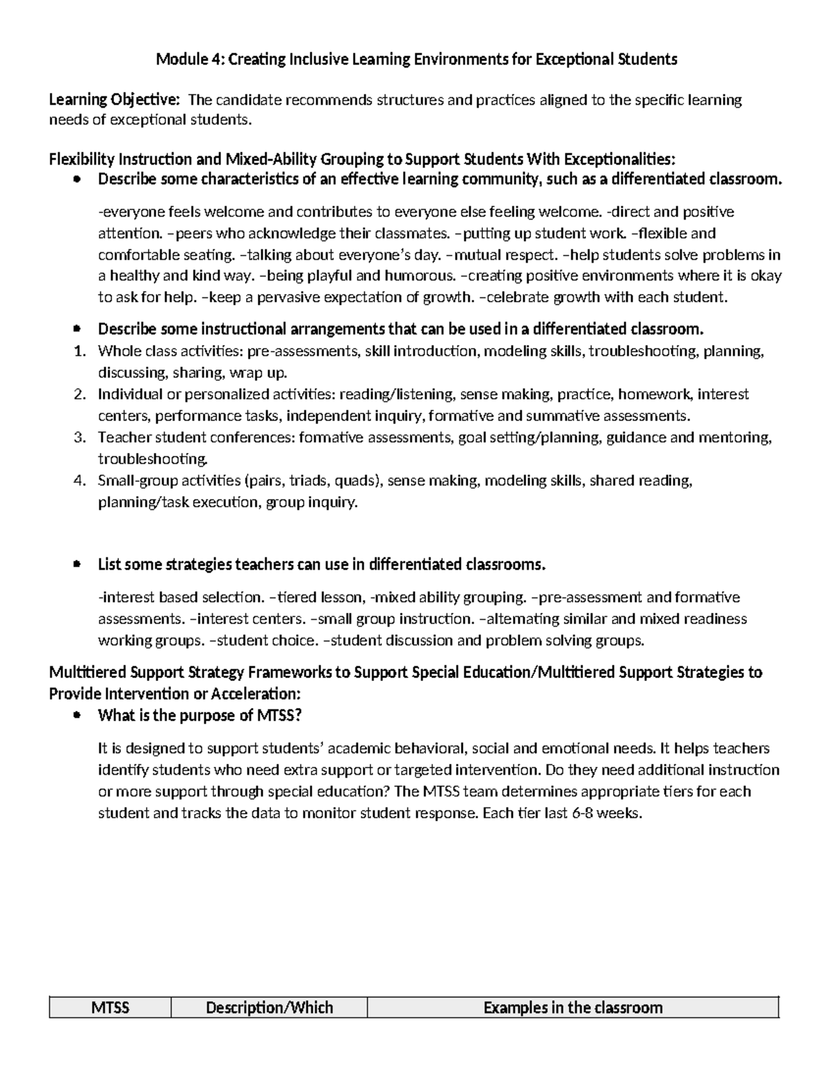 D096 module 4 study guide - Module 4: Creating Inclusive Learning ...