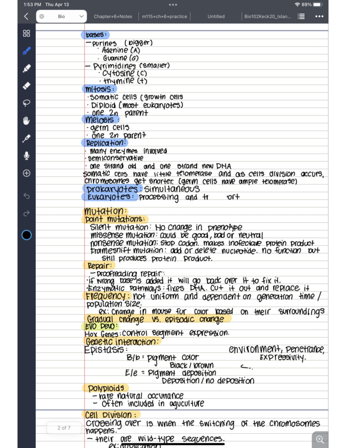 IMG 0043 - notes from Dr. kecks lecture - 1:53 PM Thu Apr 13 x Bio ...