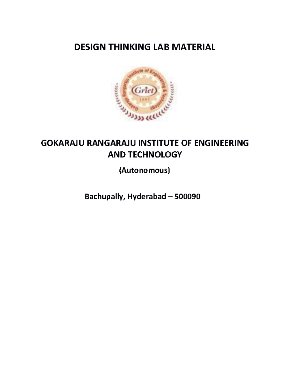 Design Thinking Lab 2020-21 - DESIGN THINKING LAB MATERIAL GOKARAJU ...