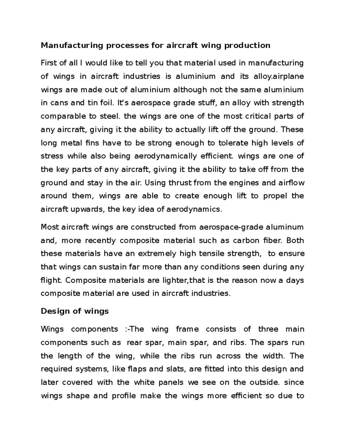 Aircraft Wing Production - Manufacturing processes for aircraft wing ...
