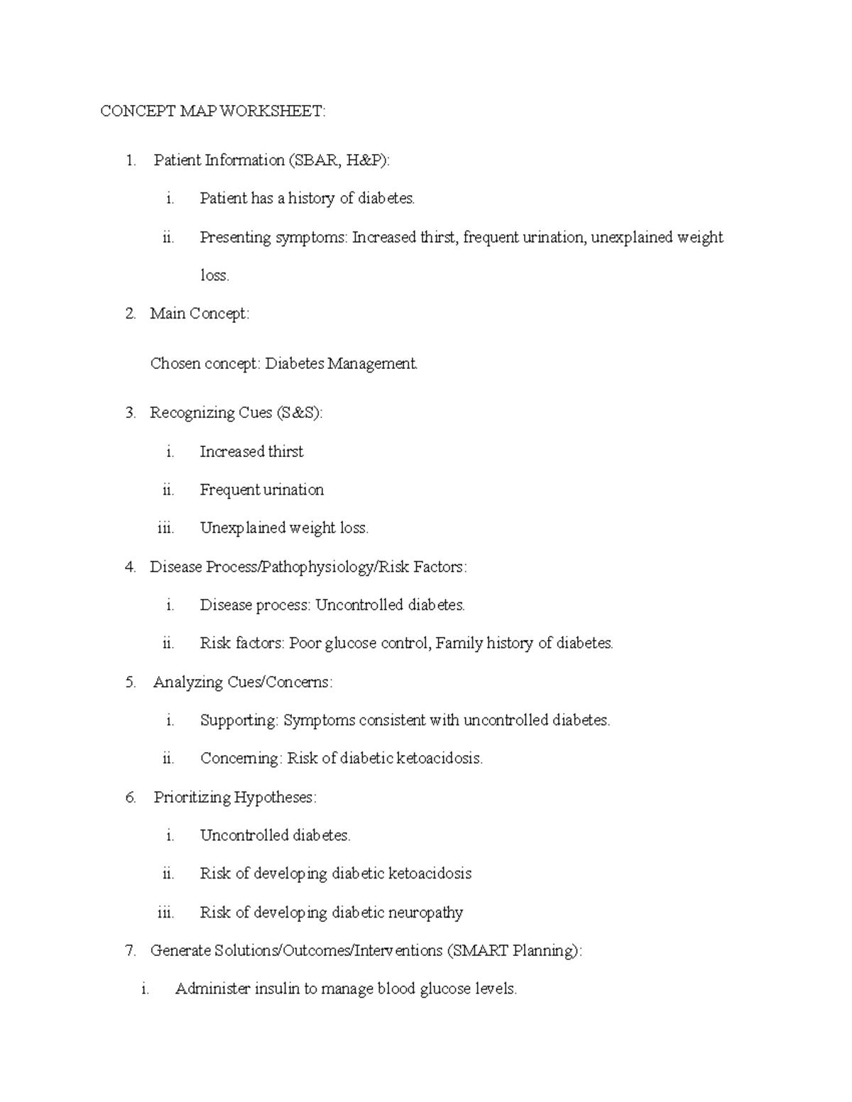 Concept MAP Worksheet - Community Health Nursing - CONCEPT MAP ...