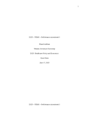 D223 Task 2 - Passed - D223 – UKM1 – Performance Assessment 2 Taylor ...