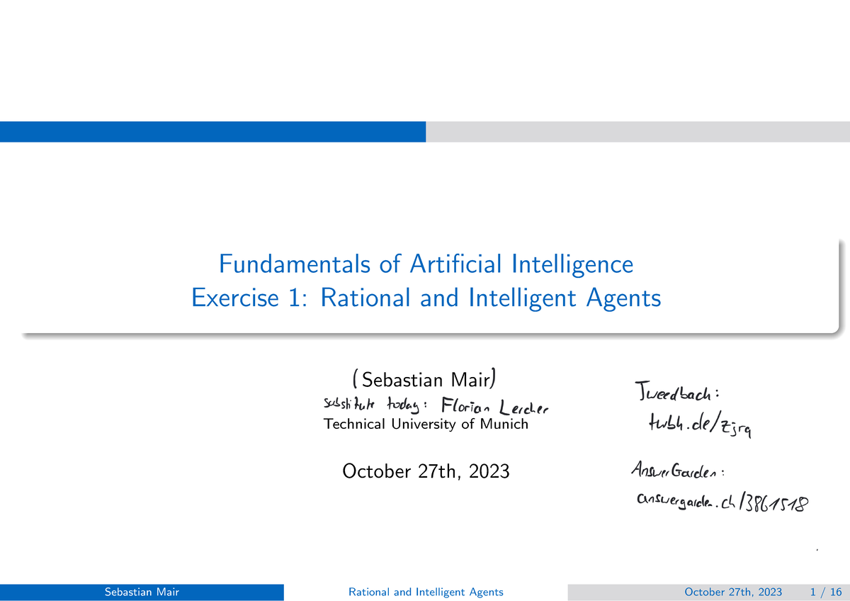 AI exercise 1 annotated - Fundamentals of Artificial Intelligence ...