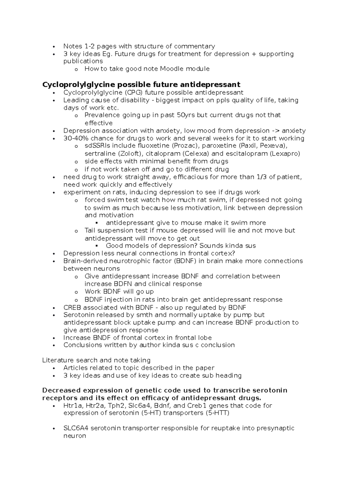 Tutorial 1, commentary writing notes - Notes 1-2 pages with structure ...