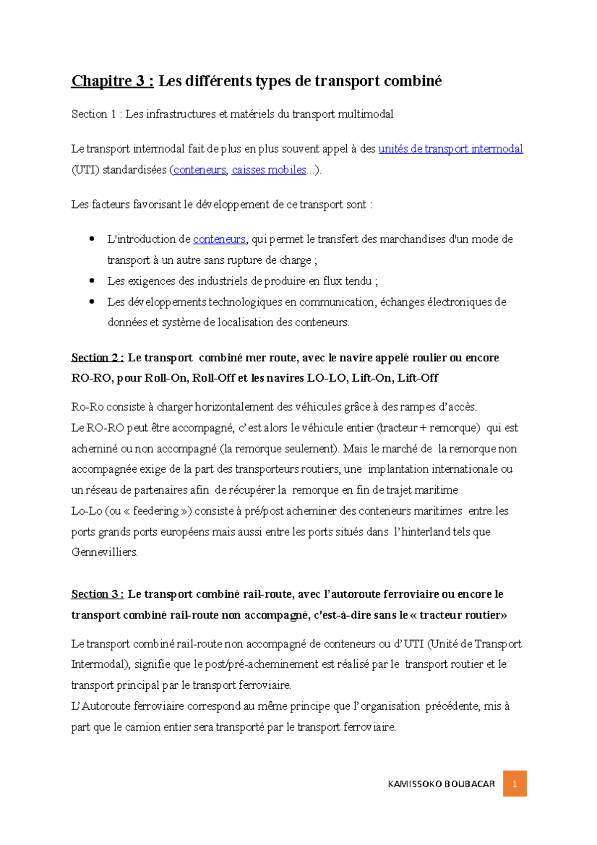 Chapitre 3 les differents types de transport multimodal - Chapitre 3 ...