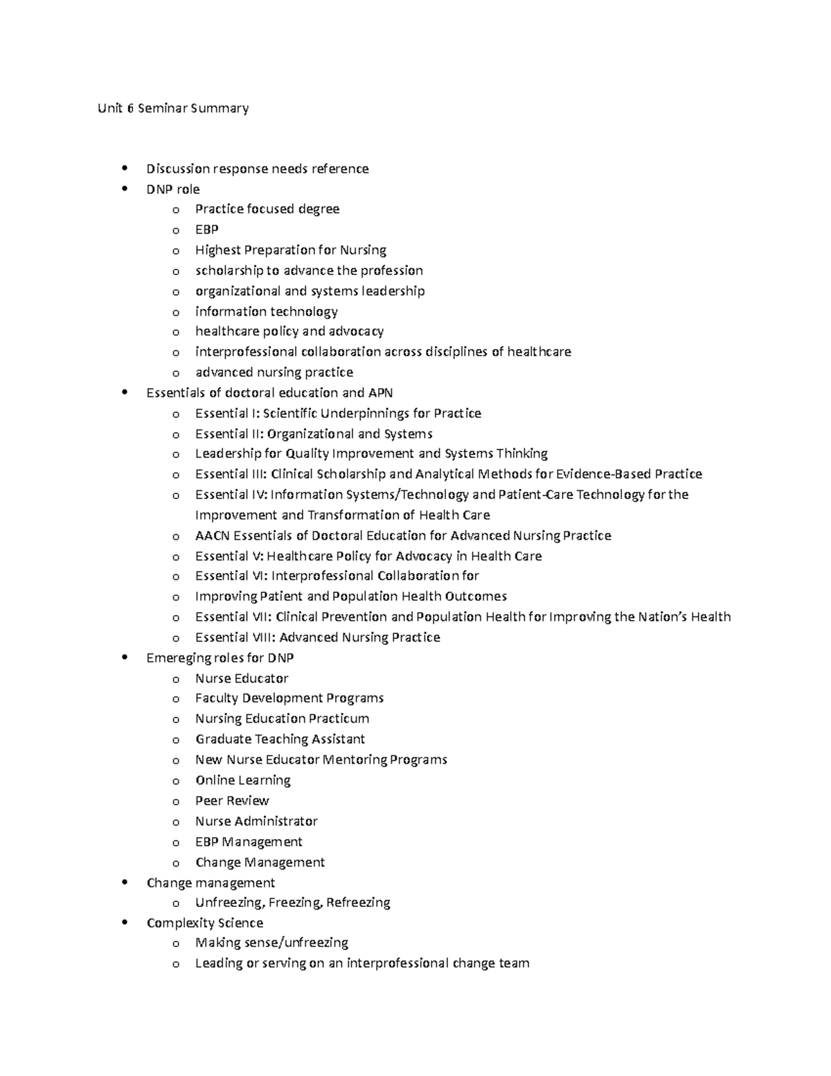 Unit 6 Seminar Summary - qweqwe - Unit 6 Seminar Summary Discussion ...