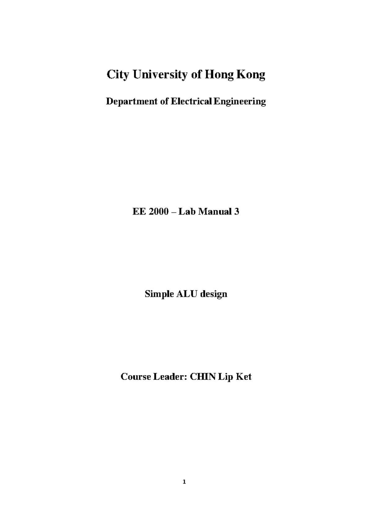 EE2000-Sem A2425 Lab3 - Lab session - City University of Hong Kong Department of Electrical ...