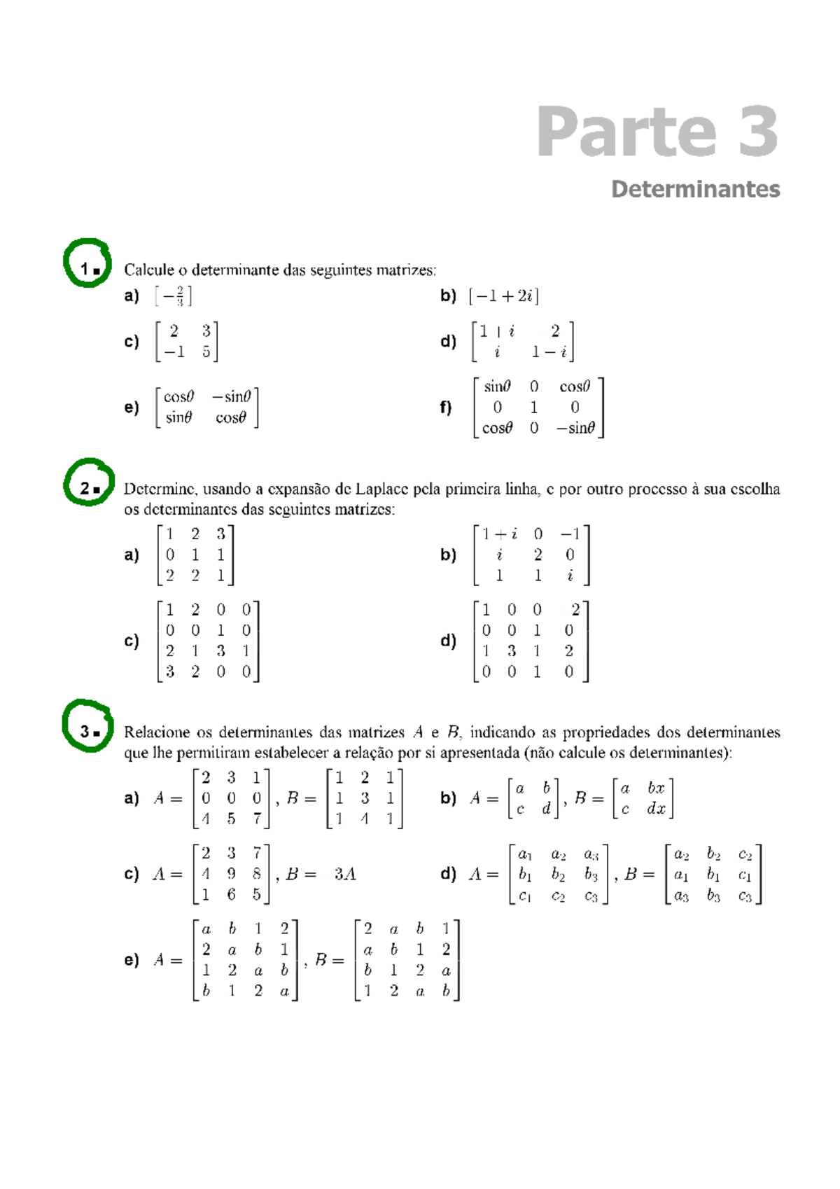 Alguns exercícios Cap3.pdf - Álgebra Linear - Studocu