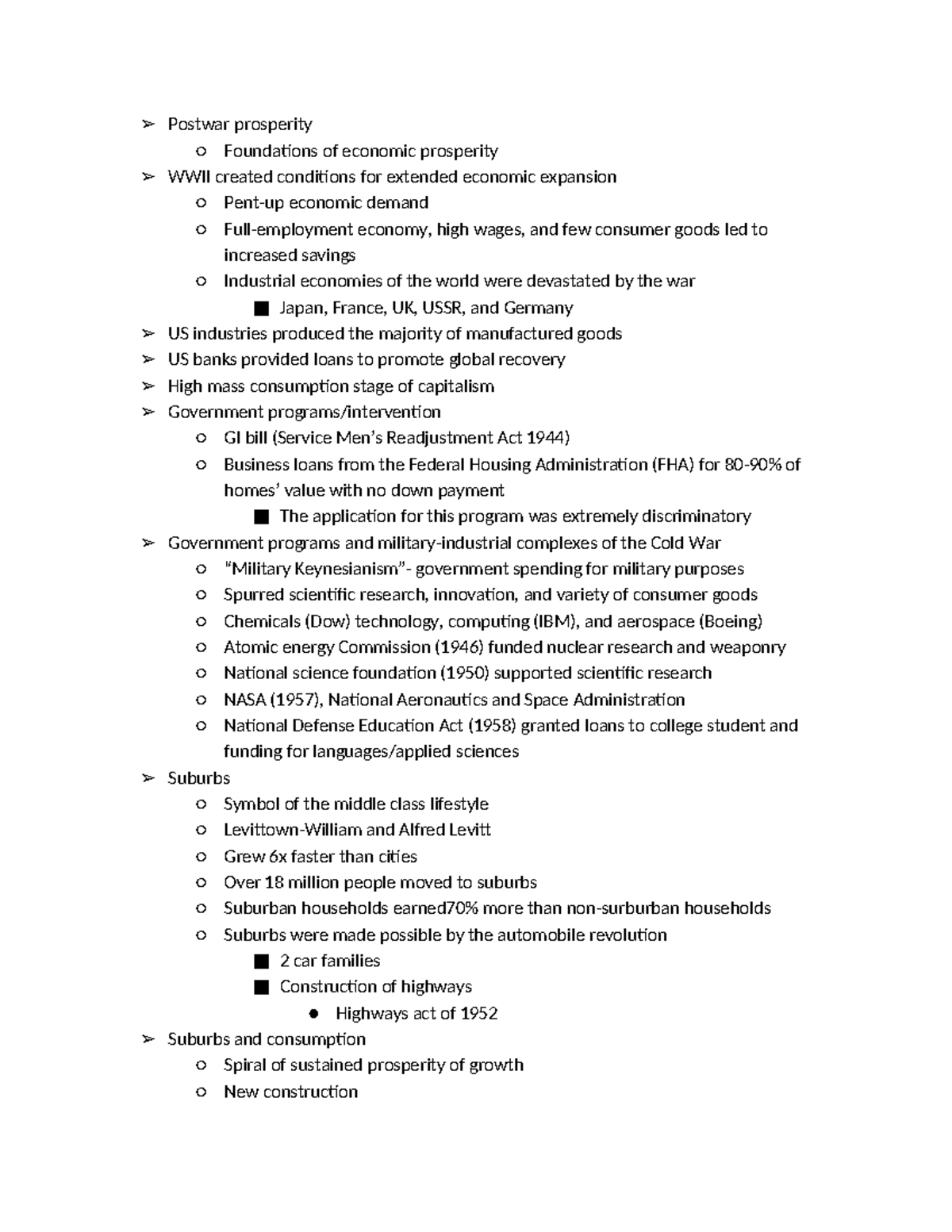 Give Me Liberty Chapter 25 Notes - Postwar prosperity Foundations of ...