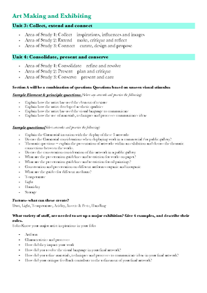 EXAM - exam prep - Exam Preparation VCE Art Making and Exhibiting exam ...