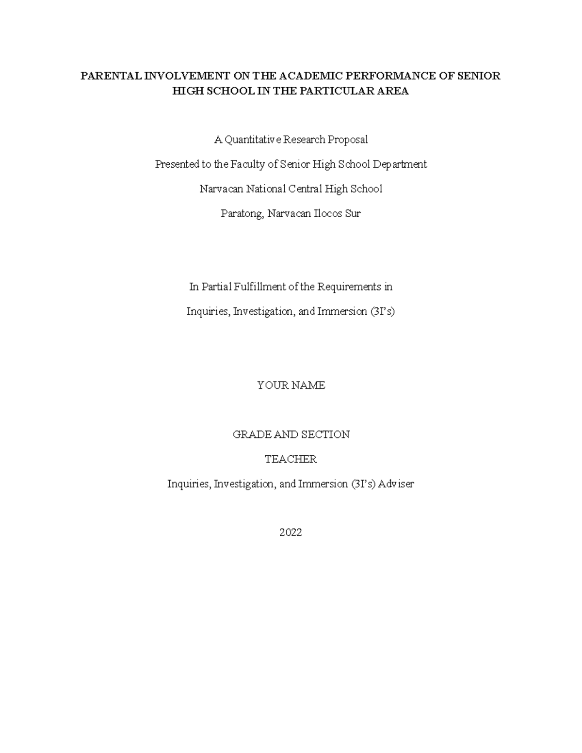 Grade-12 ABM Research - PARENTAL INVOLVEMENT ON THE ACADEMIC ...