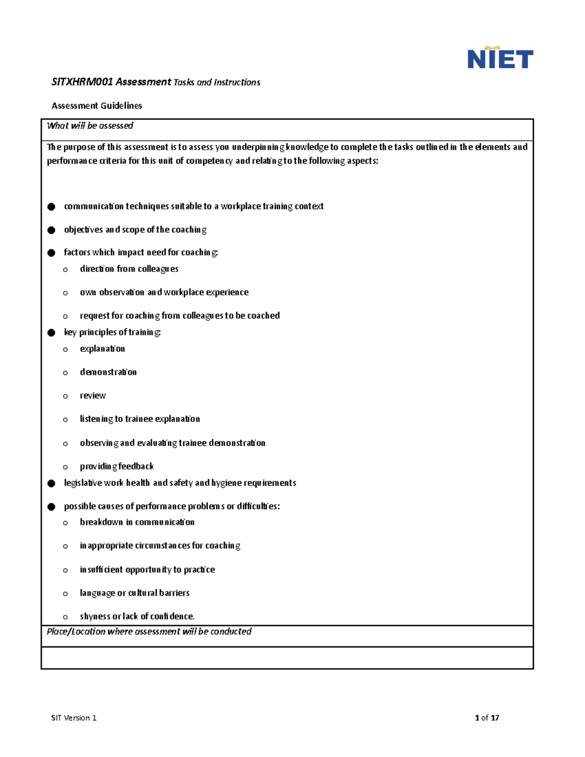Sitxhrm 001 Assessment.v1.0 Amarjot kaur - SITXHRM001 Assessment Tasks ...