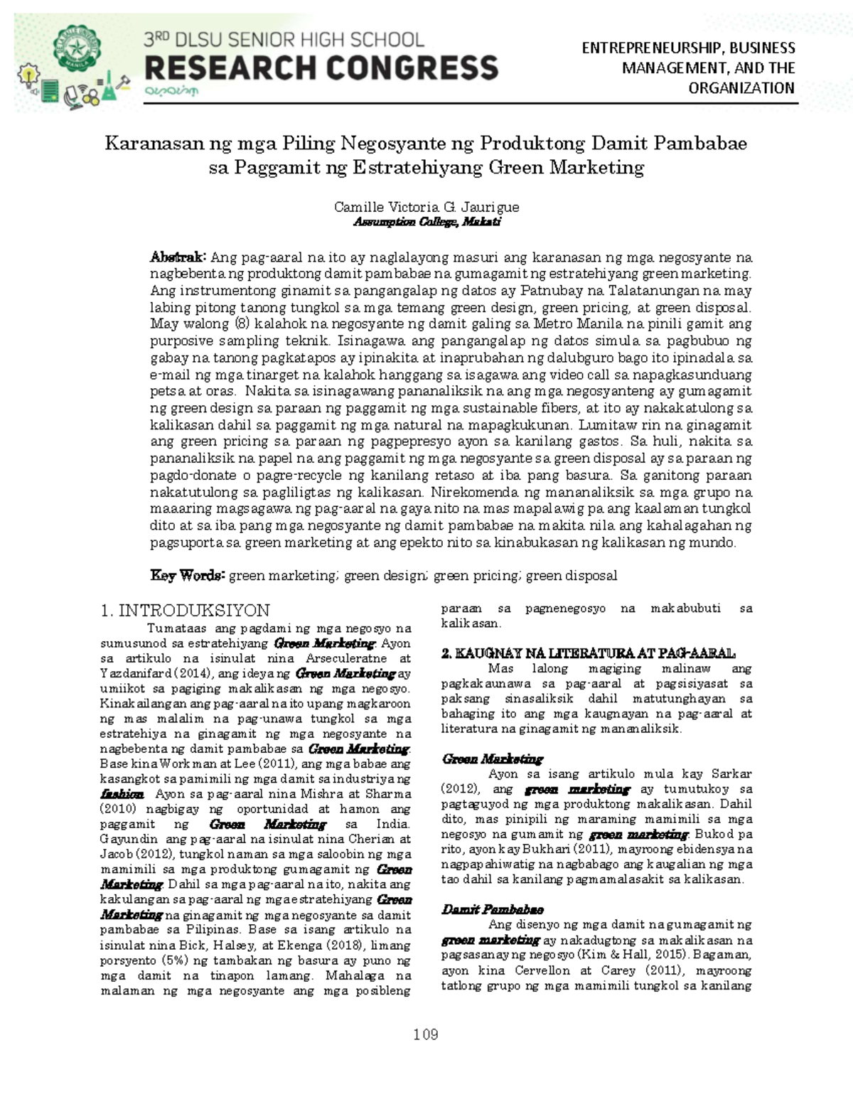 Karanasan ng mga Piling Negosyante ng Produktong Damit Pambabae s ...