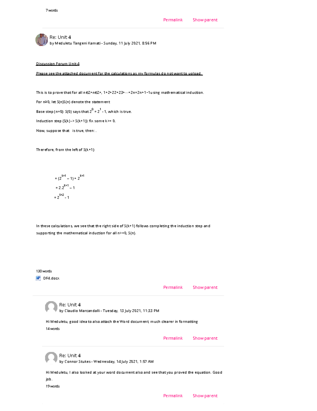 MATH 1302 - Unit 4 06 - MATH 1302 DISCRETE MATHEMATICS - 7 words Permalink Show parent ...