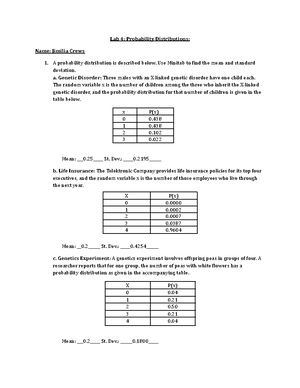 Lab 3 - minitab lab 3 - Lab 3: Probabilities Through Simulations: Birth Simulation: Use Minitab ...