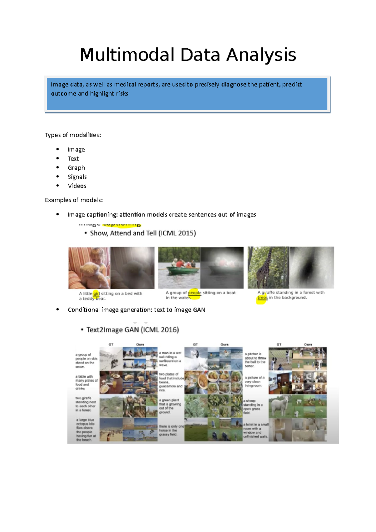 4 Diagnosis Multimodal Data Analysis Multimodal Data Analysis Types Of Modalities Image Text