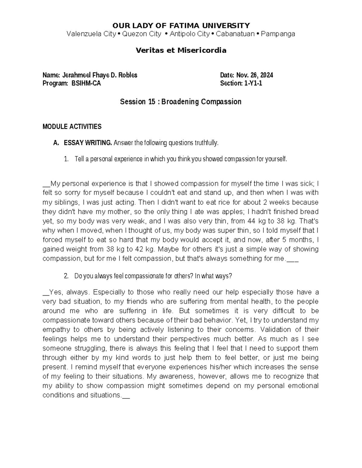 Session 15 - Broadening Compassion final - Valenzuela City • Quezon ...