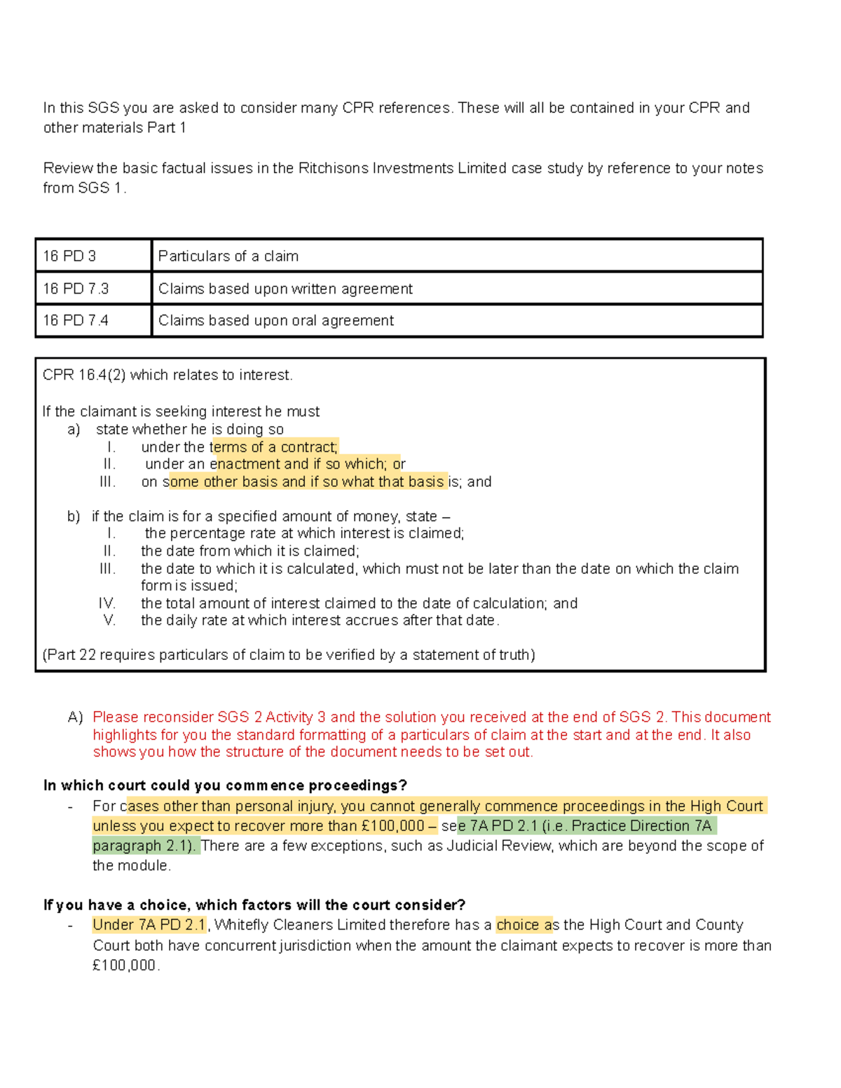 Civ Lit SGS3 - prep for SGS3 - In this SGS you are asked to consider ...
