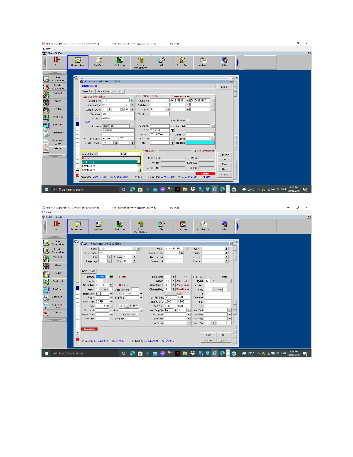 making Individual profile using opera - International Tourism ...