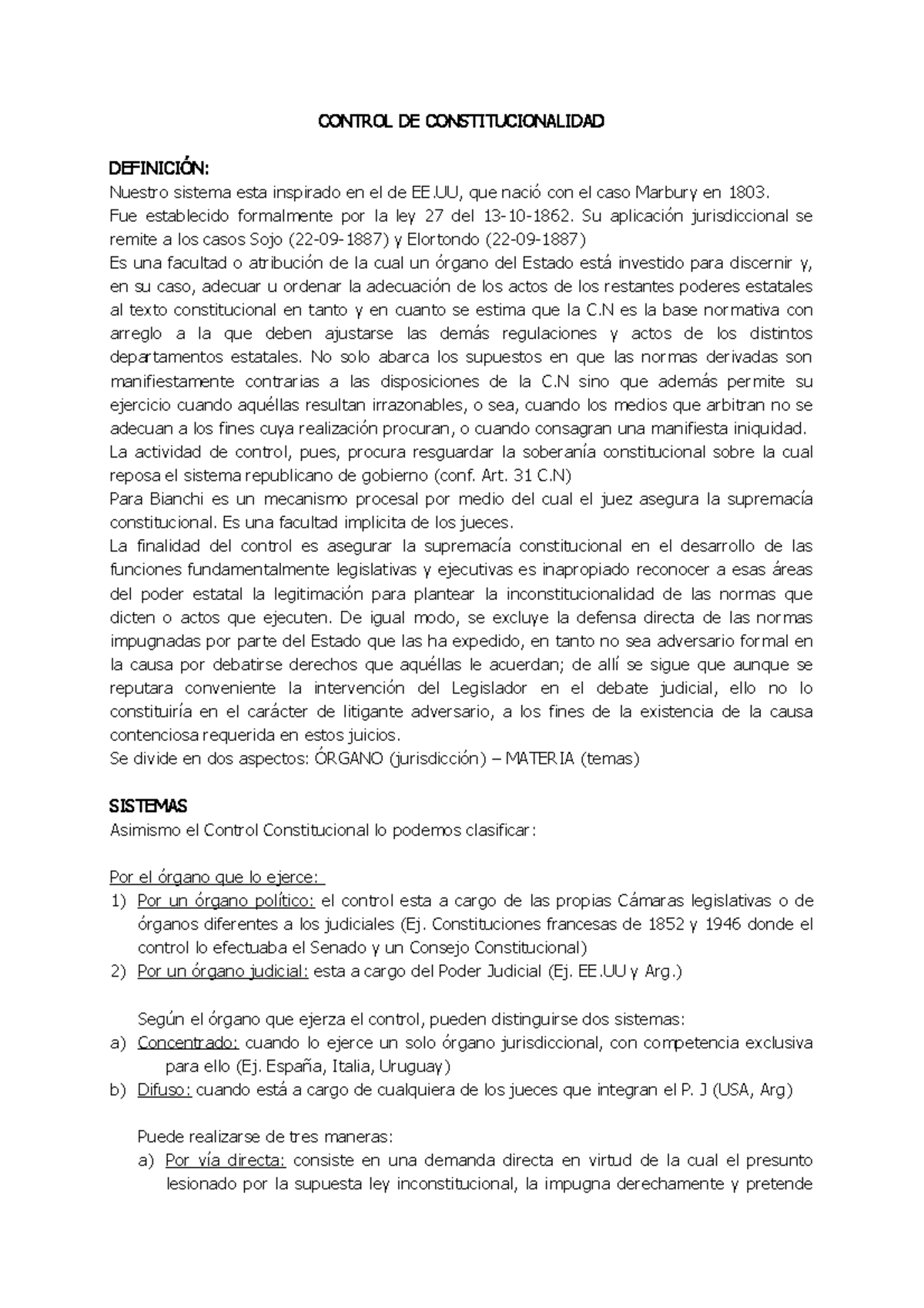 Constrol Constitucional Resúmen - CONTROL DE CONSTITUCIONALIDAD ...