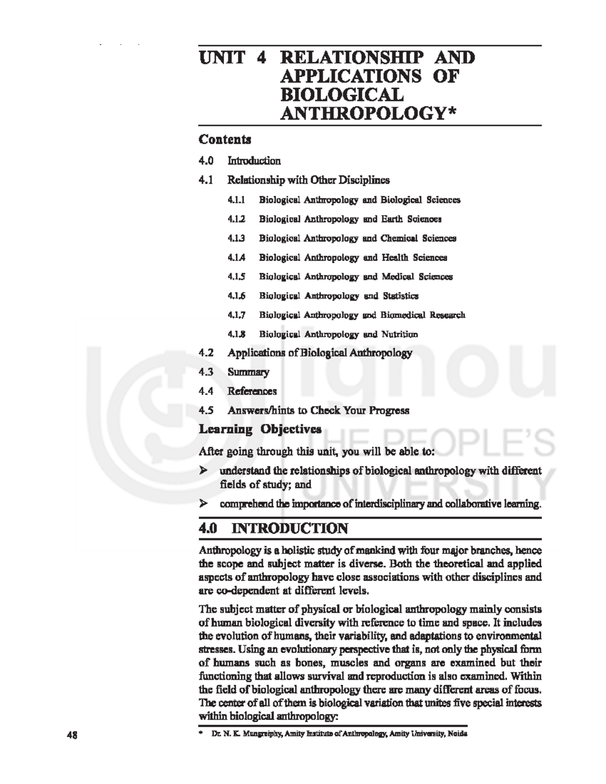 Unit- 4 Relationship and Applications of Biological Anthropology - Studocu