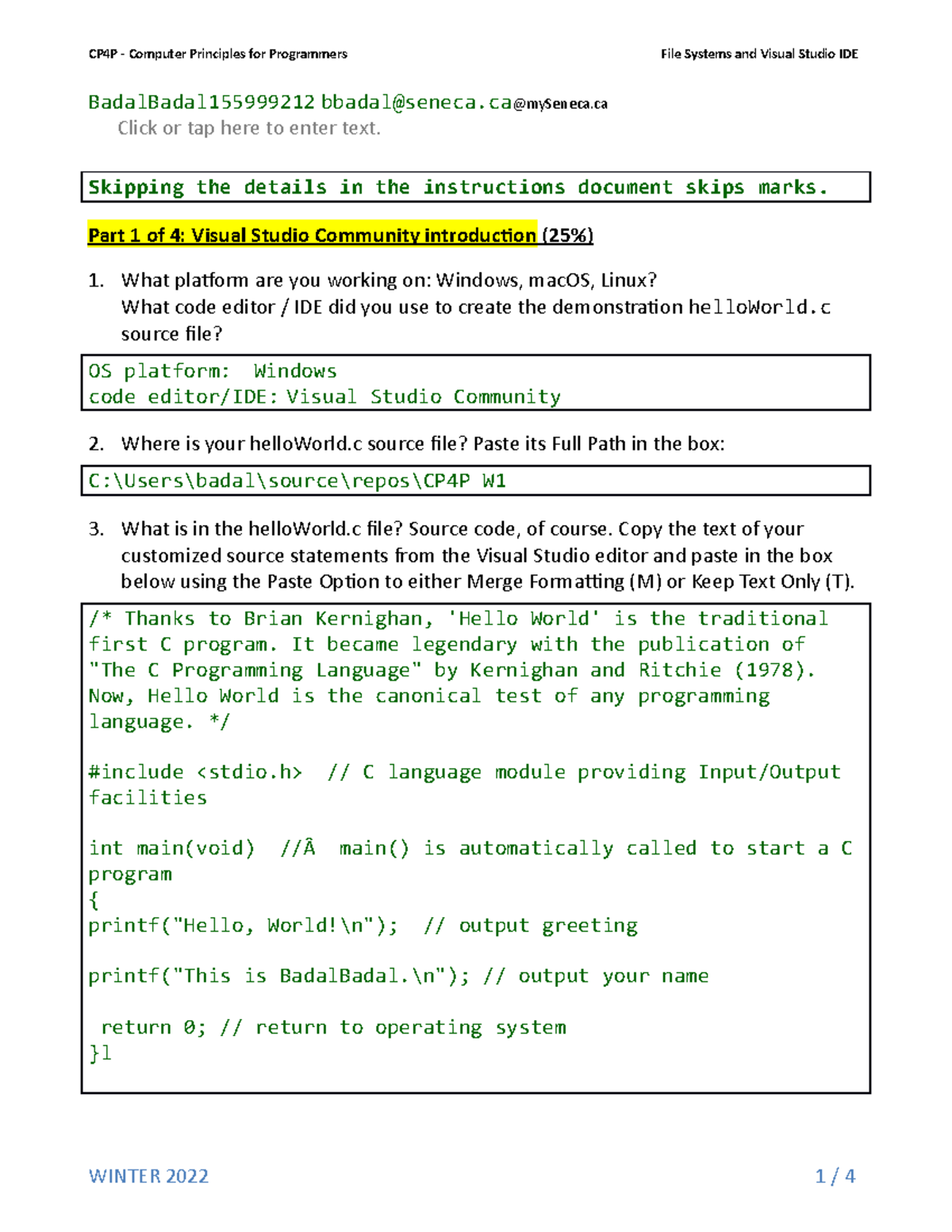 CP4P week1 activity for assignment help for students who need help if ...