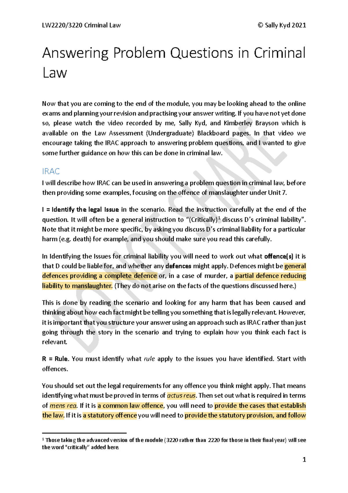 0 Problem Question Guidance - Answering Problem Questions in Criminal ...