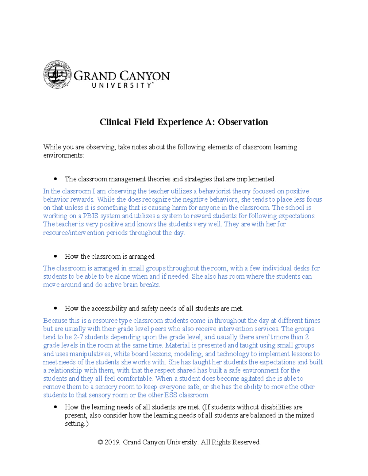 SPD 540 T 3 Field Exp - topic 3 - Clinical Field Experience A ...