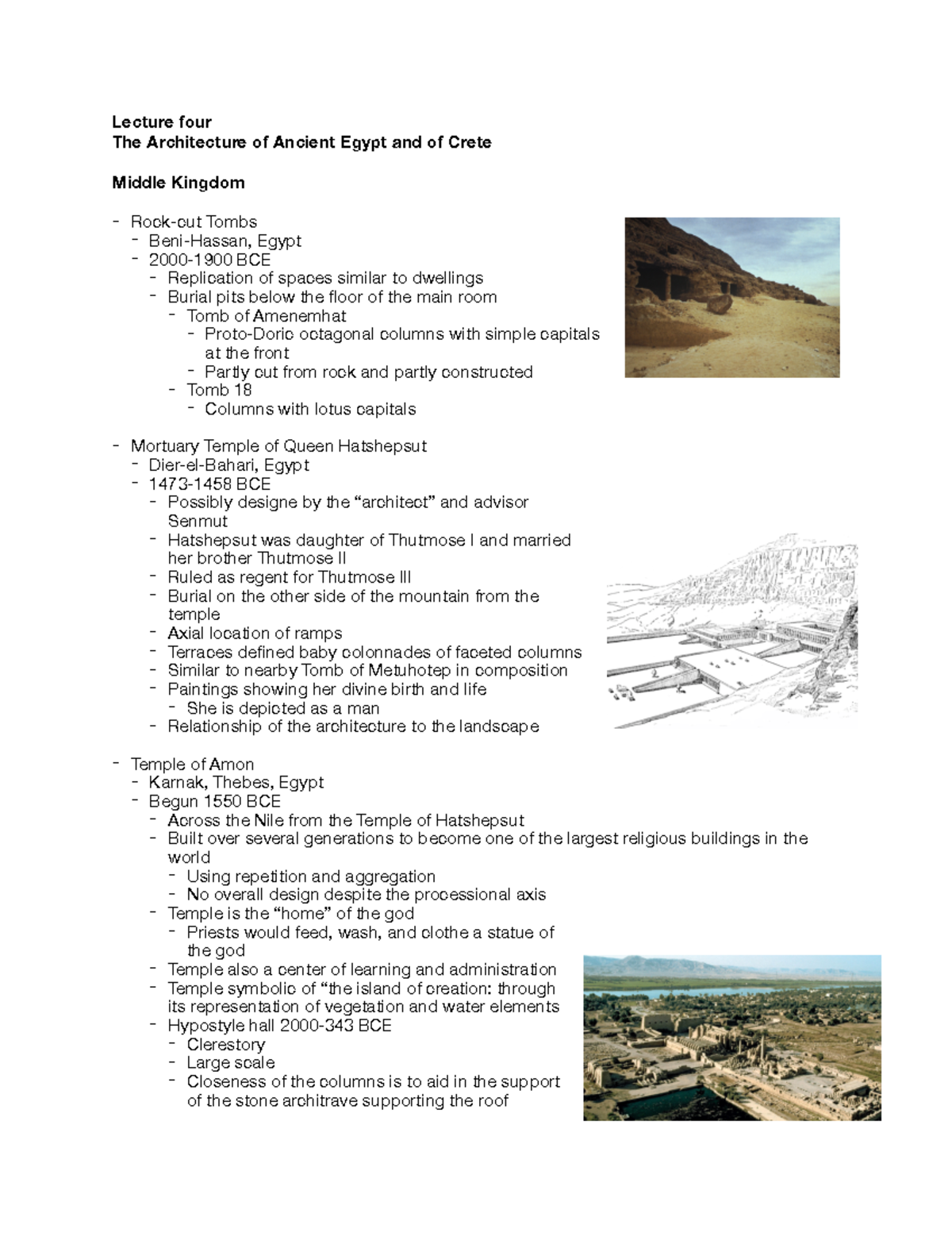 ARCH 211 Lecture Four - Lecture four The Architecture of Ancient Egypt ...