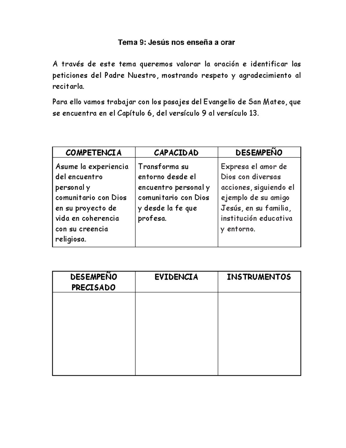1P Tema 09 Jesus nos enseña a orar - Tema 9: Jesús nos enseña a orar A ...