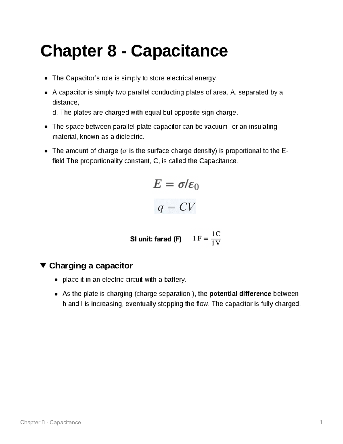 Chapter 8 - These are lecture notes from Prof. Balint's class made from ...