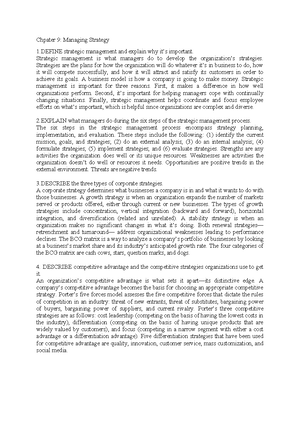 Chapter 8 - Notes - Chapter 8: Foundations of Planning Define the ...