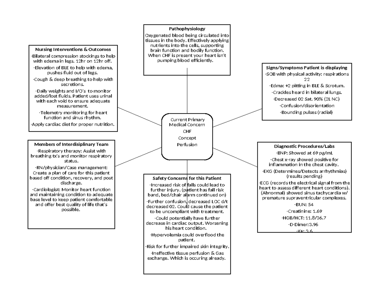 NUR 112- Concept Map 2022 - Current Primary Medical Concern CHF Concept ...