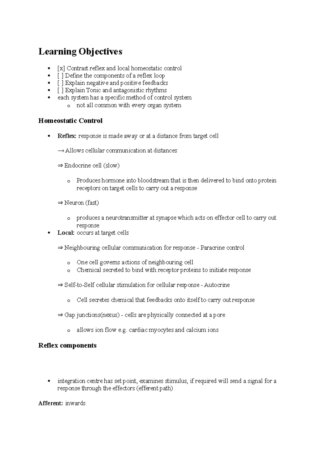 Learning objectives - Lecture notes 2 - Learning Objectives [x ...
