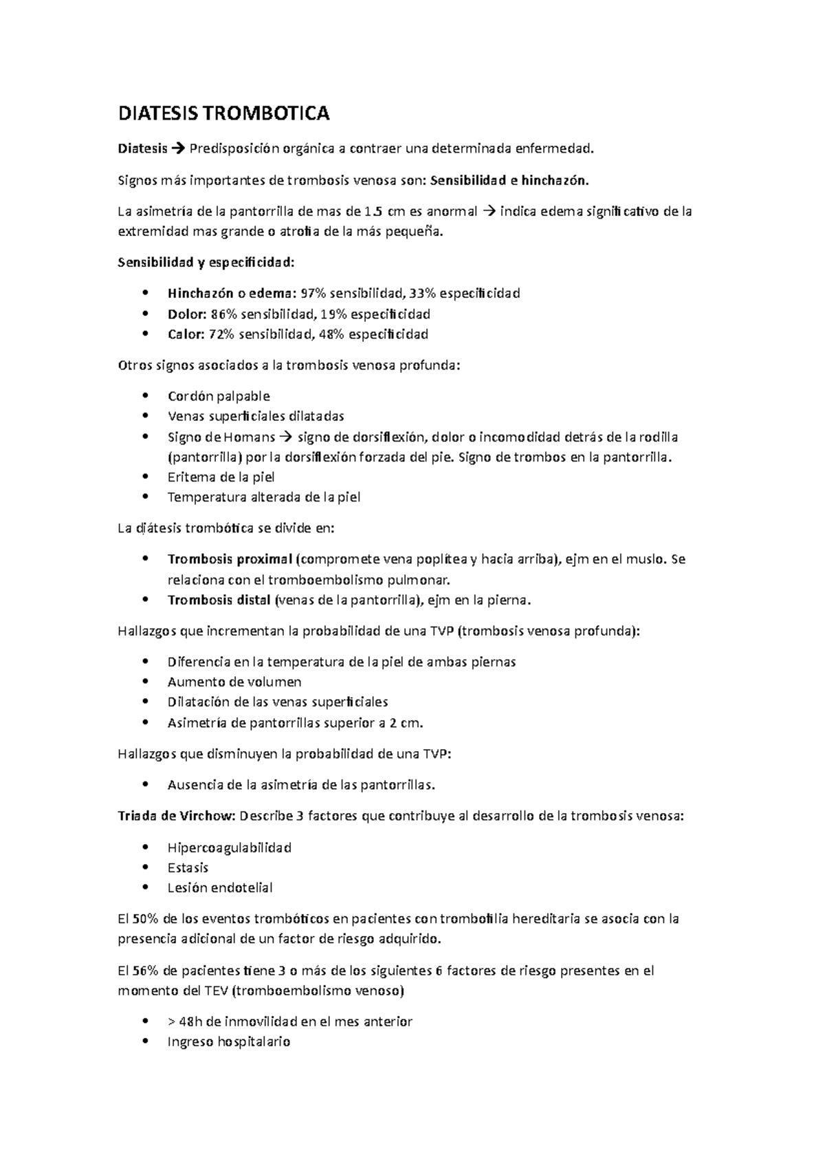 Diatesis Trombotica - DIATESIS TROMBOTICA Diatesis Predisposición ...