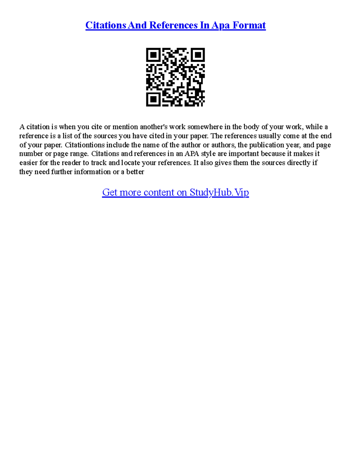 References On Essay - Citations And References In Apa Format A citation ...