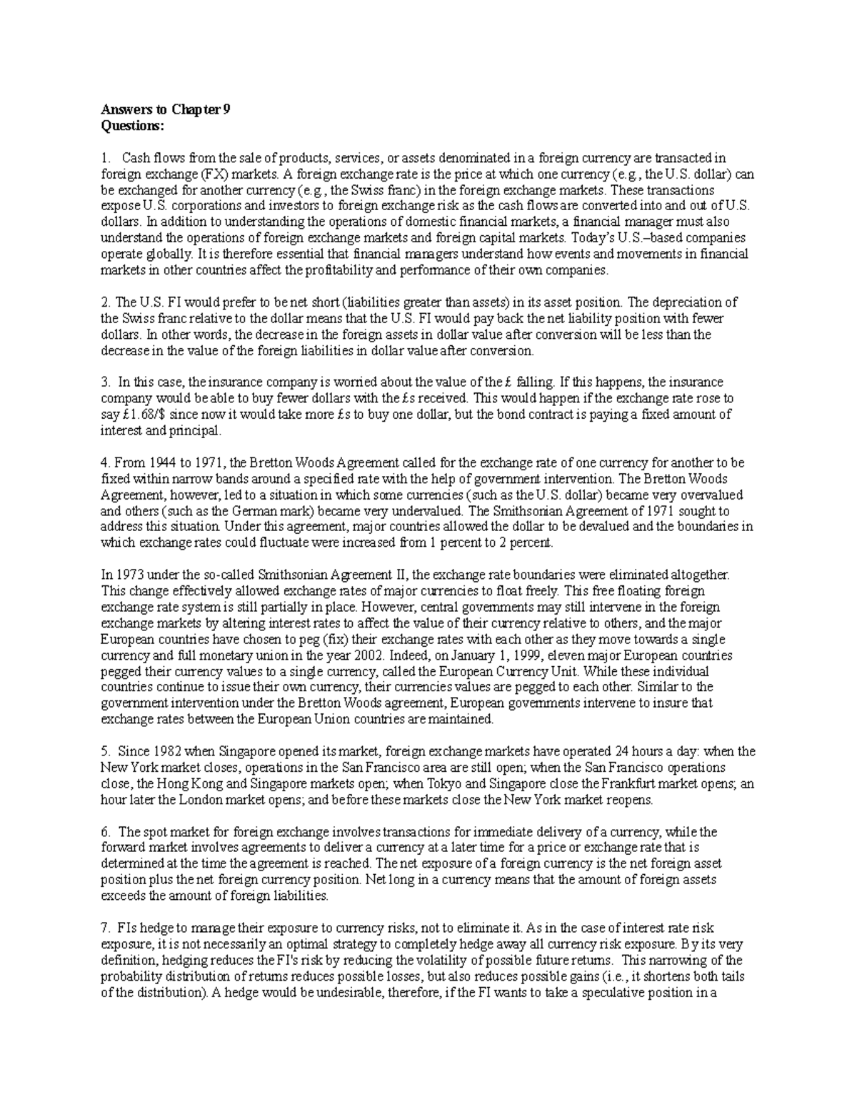 EOC solutions Chapter 9 - Answers to Chapter 9 Questions: Cash flows ...