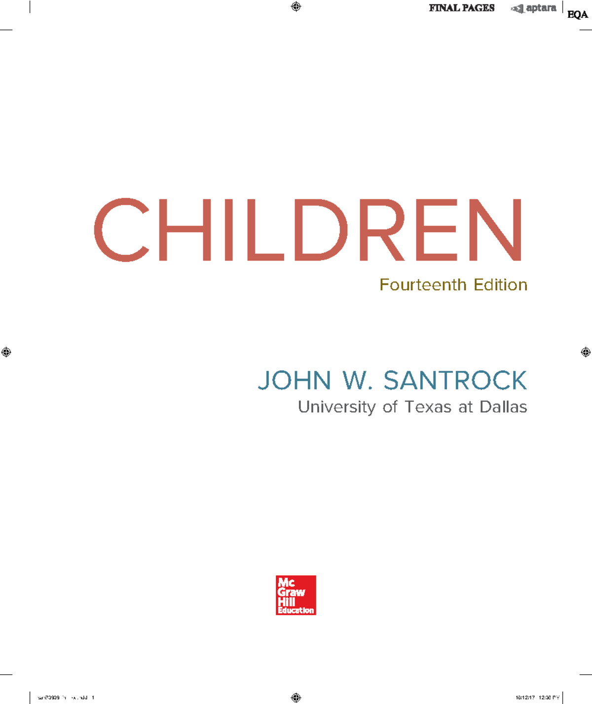 Santrock book - reference book - CHILDREN Fourteenth Edition JOHN W ...