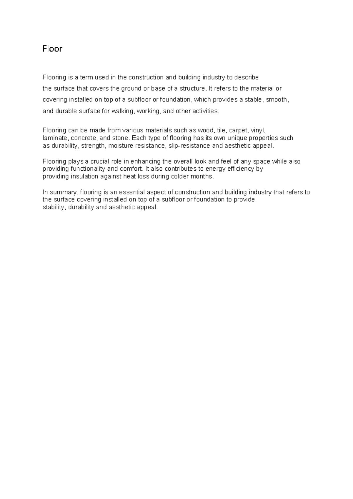 Assignment cons tech flooring structure and finishes - Floor Flooring ...